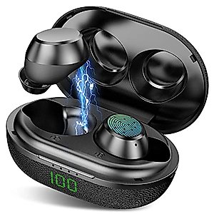Wireless Earbud, Bluetooth Headphones Light Weight Deep Bass Ear Buds, Bluetooth Earbud Noise Cancelling with Mini Wireless Charging Case, IP7 Waterproof, 30H Playtime In-Ear Earphones for Sports Work