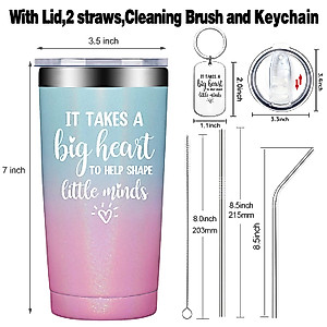 Fufandi Teacher Valentines Gift, Teacher Gifts for Women - Teacher Appreciation Gifts, Thank You Christmas Gifts Ideas for Teachers - Best Teacher Gifts from Student - Tumbler Cup