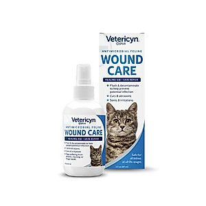 Vetericyn Plus Cat Wound Care Spray | Feline Healing Aid and Skin Repair for Wounds, Sores, and Abrasions, Provides Itch Relief for Cats Irritated Skin. 3 ounces