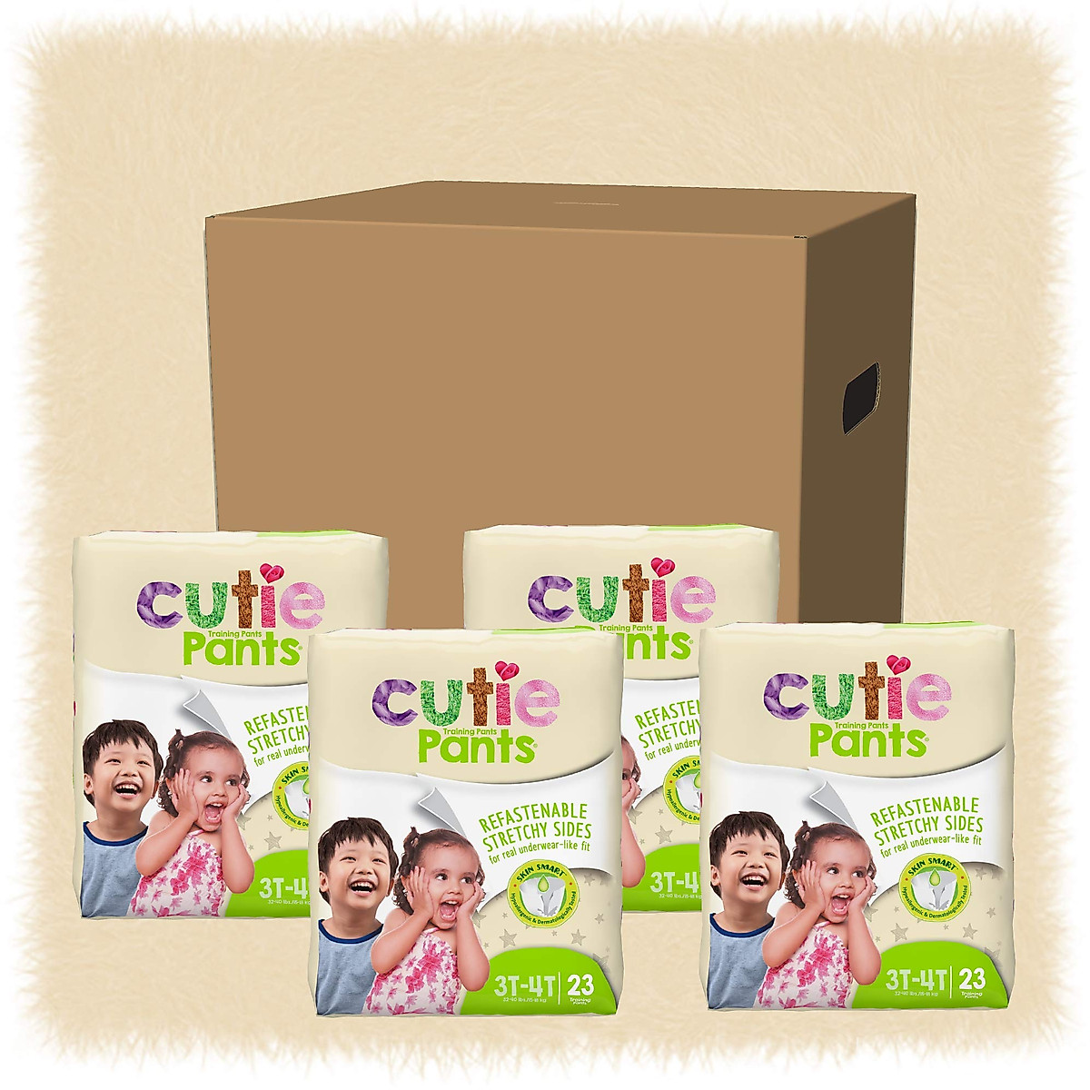 Cuties 3T/4T Potty Training Pants for Girls and Boys, Hypoallergenic with Skin Smart, 92 Count