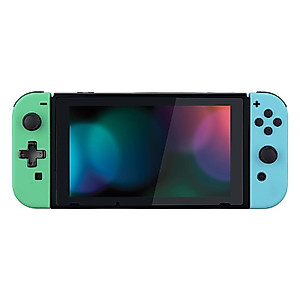 eXtremeRate Mint Green & Heaven Blue DIY Housing (D-Pad Version) with Full Buttons for Joycon Handheld Controller, Replacement Shell for Nintendo Switch & Switch OLED [Only The Shell, NOT The Joycon]