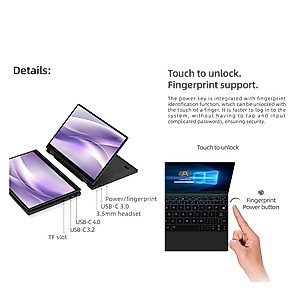 One-Netbook4S 2-in-1 Laptop, 10.1-Inch Full-Touchscreen, Intel Core i3-1210U I3-1210U Processor, Business Tablet PC, Mini Handheld Gaming Laptop, Windows 11 (16+1TB/EU-Plug)