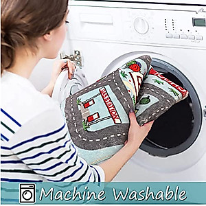 LIVEBOX Soft Kids Rug 4'x6' Carpet Play Mat for Baby Boys Girls, City Life Road Traffic Playroom Rug for Playing Cars Toys, Educational Nursery Rug for Children Bedroom Kids Room