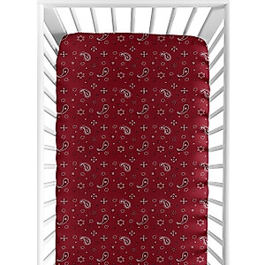 Sweet Jojo Designs Fitted Crib Sheet for Wild West Cowboy Baby/Toddler Bedding - Bandana Print
