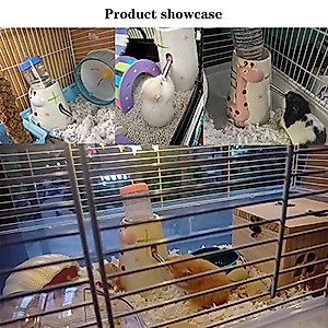 Hamster Water Bottle Small Animal Standing Water Dispenser Ceramic Base Cage Hanging Water Feeding Bottles Auto Dispenser for Hamster Guinea Pig Squirrel Rabbit Hedgehog (Blue)