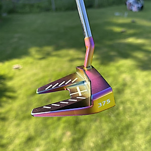 Calong Super Golf Putter GSS 375g CNC Milled Right Hand Crocodile Golf Club Putter with Headcover (Rainbow, 35)