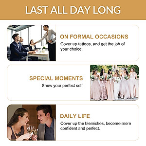 Tattoo Cover Up, Ultra-Thin Tattoo Cover Up Tape, Breathable and Waterproof Skin Concealing Tape, 6 Pcs