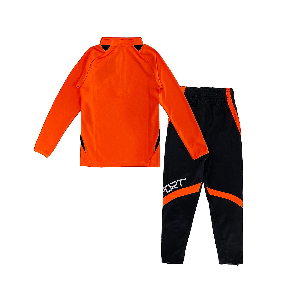 Hiheart Boys Quick Dry Long Sleeve Jogger Set 2 Piece Athletic Tracksuit Orange 6-7