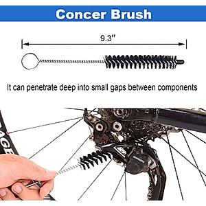 Bike Chain Cleaner Set Bicycle Cleaning Brush Tools Kits Washing Set with Sprocket Scraper Repair Machine Brushes Mitt Clean Gear for Mountain, Road, City, Hybrid, BMX, Folding Bike, Motorcycle (6Pcs)
