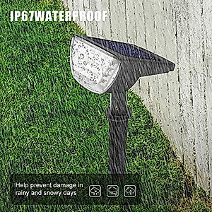 Solar Outdoor Spot Lights, [2 Pack/32 LED] IP67 Waterproof Landscape Spotlights, 3 Modes Wireless Solar Powered Garden Lights for Yard Garden Driveway Porch Patio (Warm White)
