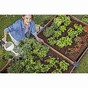 Keter Vista Modular Raised Garden Bed Durable Outdoor Planter for Vegetables Flowers, Herbs, and Succulents, Brown