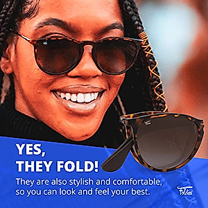 Foldies Milano Folding Sunglasses Polarized, UV400, UVA, UVB Protection for Men Women, Folding Sunglasses Leather Case