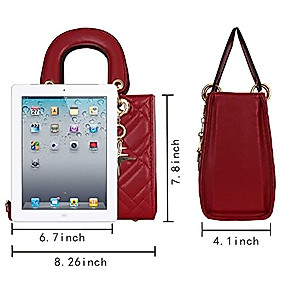 Qiayime Women Purse and Handbag Designer Ladies Fashion PU Leather Top Handle Quilted Satchel Shoulder Totes Crossbody Bag (big red)