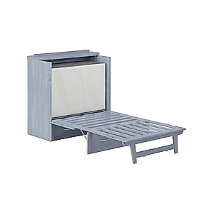 AFI Northfield Twin XL Size Murphy Bed Chest with Mattress, Storage, & Built-in Charger in Driftwood