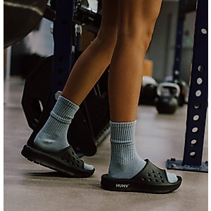 HUHV Max Cushion Arch Pod Tech Recovery Women's Slide - Light Grey, Size 9 US