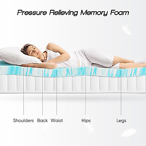 3 Inch Gel Memory Foam Mattress Topper Full Size, Cooling Mattress Pad Cover for Back Pain, Soft and Breathable Bed Topper