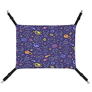 Color Star Star Constellation Pattern Pet Hammock Bed Guinea Pig Cage Hammock Small Animal Hanging Bed for Ferret, Chinchilla, Puppy and Other Small Animals