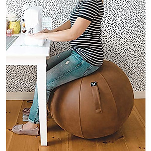 Vivora Luno Exercise Ball Chair, Lacewood Cover, Leatherette, Standard Size (22 to 24 inches), for Home Offices, Balance Training, Yoga Ball