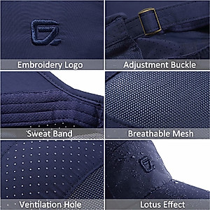 GADIEMKENSD Running Hat, Mens Outdoor Hat Unstructured Baseball Cap UPF 50 UV SPF Exercise Run Caps Reflective Breathable Light Sun Hats Quick Dry Mesh Summer Sports Hat Cap Men Woman Under 10 Navy