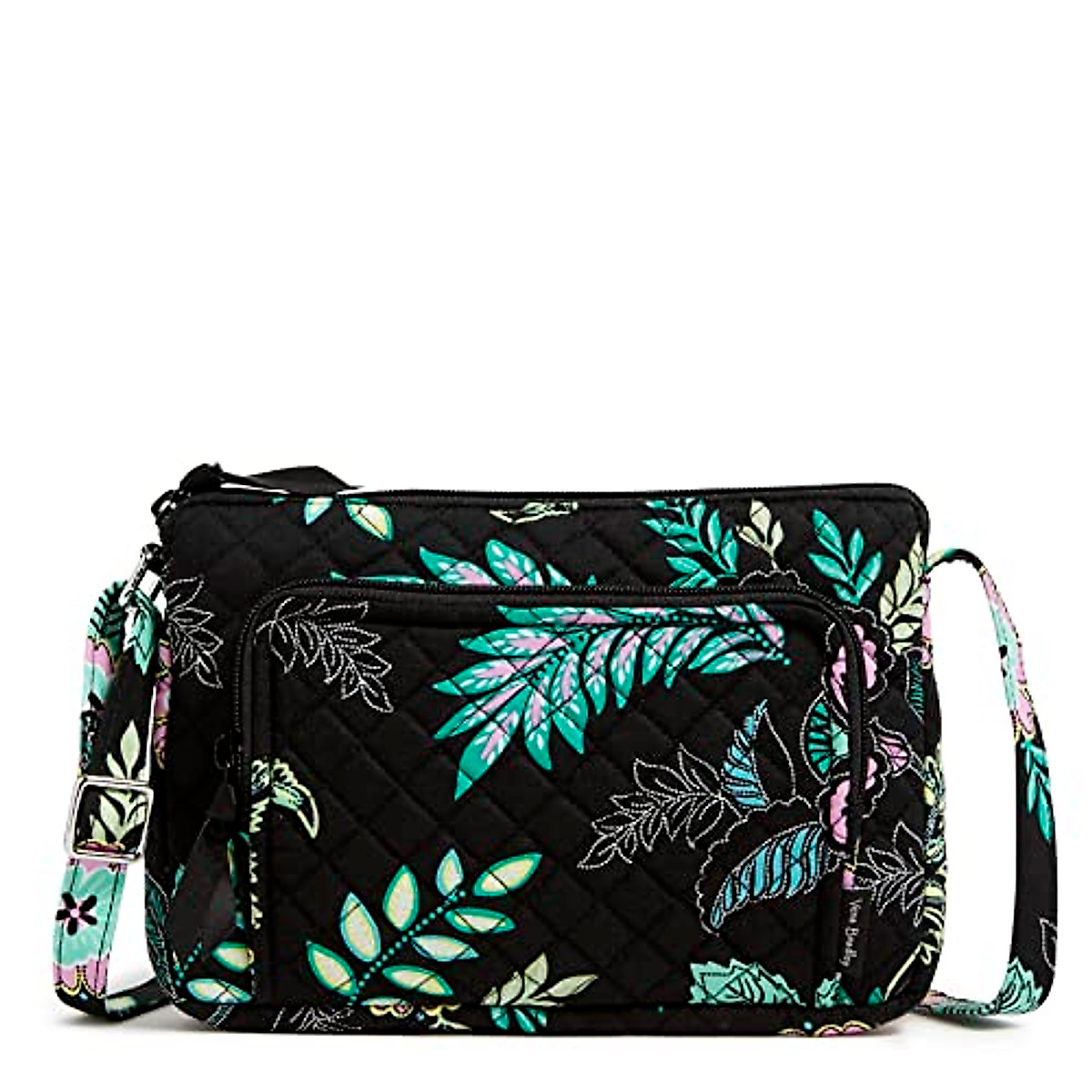 Vera Bradley Women's Cotton Little Hipster Crossbody Purse With RFID Protection, Island Garden - Recycled Cotton, One Size