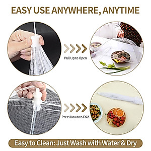 NEPAK 6 Large and Tall Food Covers, 17"x17" Food Tents Food Covers for Outdoors,Pop-up Mesh Food Covers Nets for Outside,Screen Tents,Parties Picnics, BBQ,Reusable and Collapsible