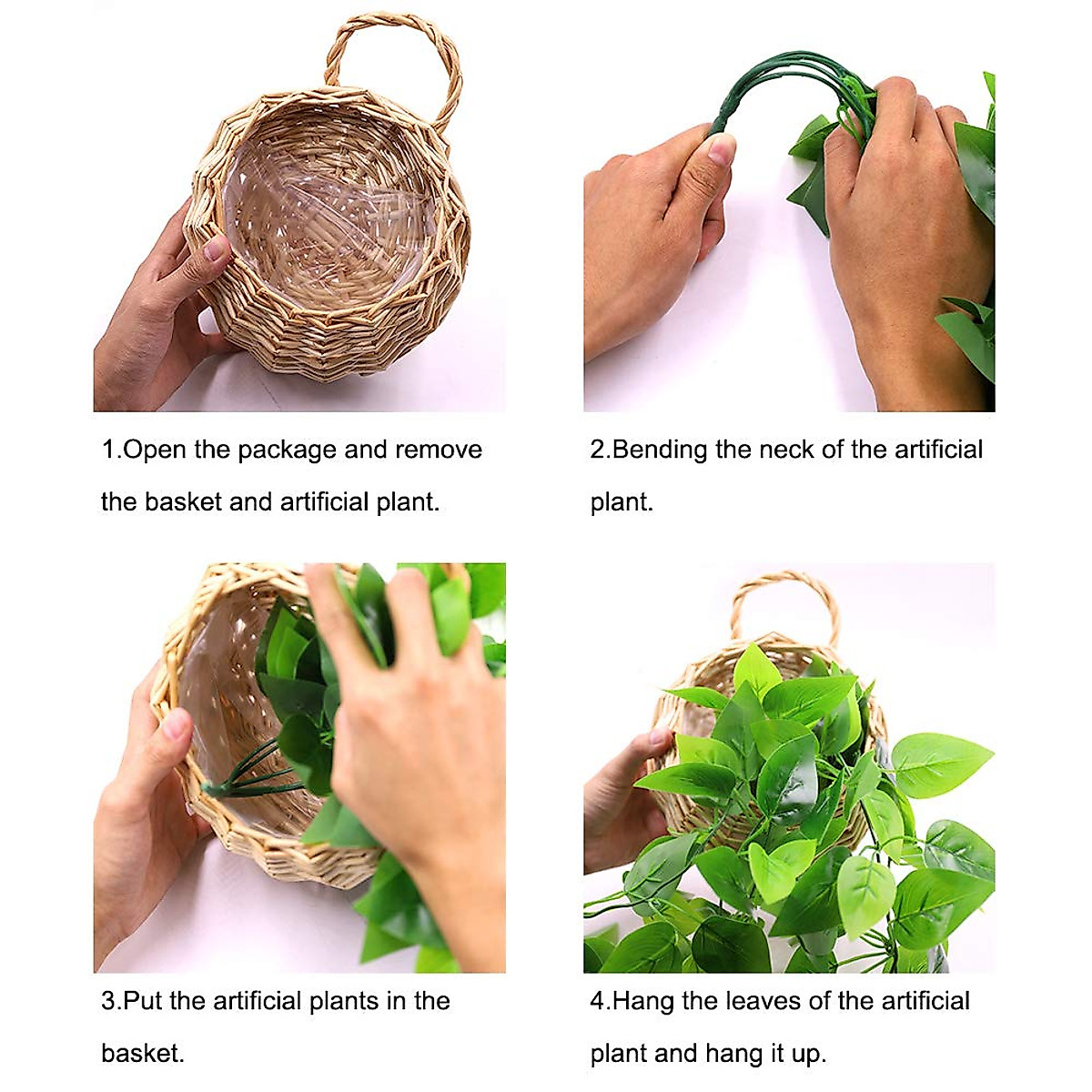 ANZOME Artificial Hanging Plants, 3.5ft Ivy Vine Fake Leaves Green Chain for Indoor Outdoor Wall Home Room Garden Wedding Garland Decoration(Basket Included)