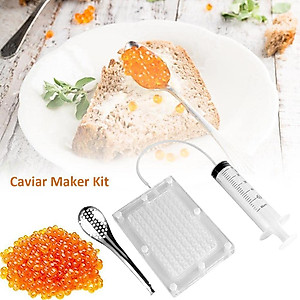 Prettyia Professional Molecular Gastronomy Caviar Maker Gourmet Dispenser Caviar Filter Spherification Dropper with Tube & Spoon Tools