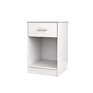 RAAMZO 2-Tier Nightstand End Table Side Table for Bedroom Home Office Bedside Cabinets with 1-Drawer and Open Shelf, White