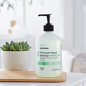 McKesson Gel Hand Sanitizer with Aloe, Cleanse and Moisturize Hands - Spring Water Scent, 18 oz Pump Bottle, 1 Count, 5 Packs, 5 Total