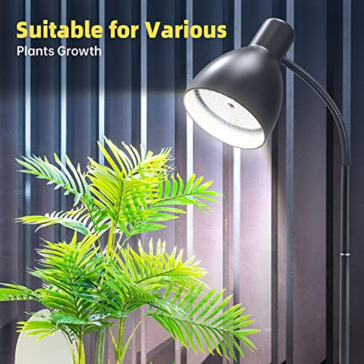 Bstrip Grow Light with Stand, 5000K Full Spectrum Plant Light for Indoor Plants, 25W LED Grow Light for Plants, Floor Grow Lamp with On/Off Switch, 59" H Stand with Adjustable Angle Light Bulb