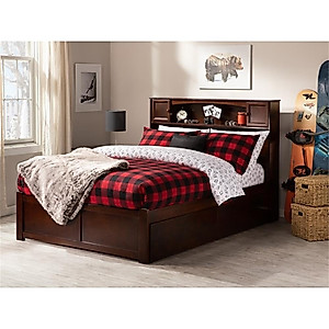 Leo & Lacey Urban Full Storage Platform Bed in Walnut