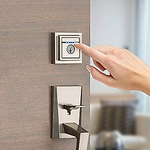 Kwikset 99250-206 Kevo Contemporary Touch-to-Open Bluetooth Smart Square Door Lock Deadbolt Featuring SmartKey Security, Satin Nickel