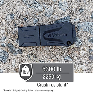 Verbatim 64GB ToughMAX USB 2.0 Flash Drive - Extremely Durable Thumb Drive - Black, 70058