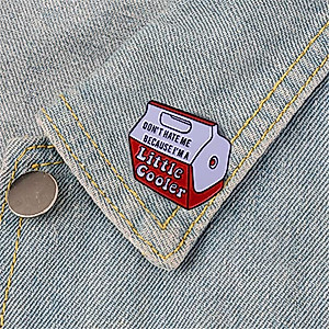 Don't hate me because I'm a little cool Words Enamel Pin Socially Awkward Badge Bag Clothes Lapel Pin Punk Jewelry Gift for friends