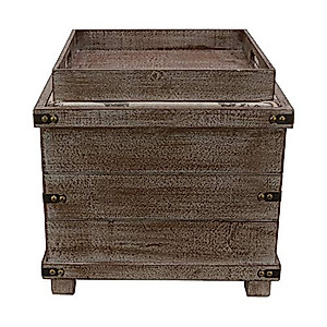 Decor Therapy Hadley Weathered Storage Ottoman, Barnwood