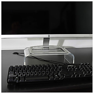 AMT Premium Acrylic Clear Monitor Stand Laptop/PC/Multimedia Monitor Riser for Home Office