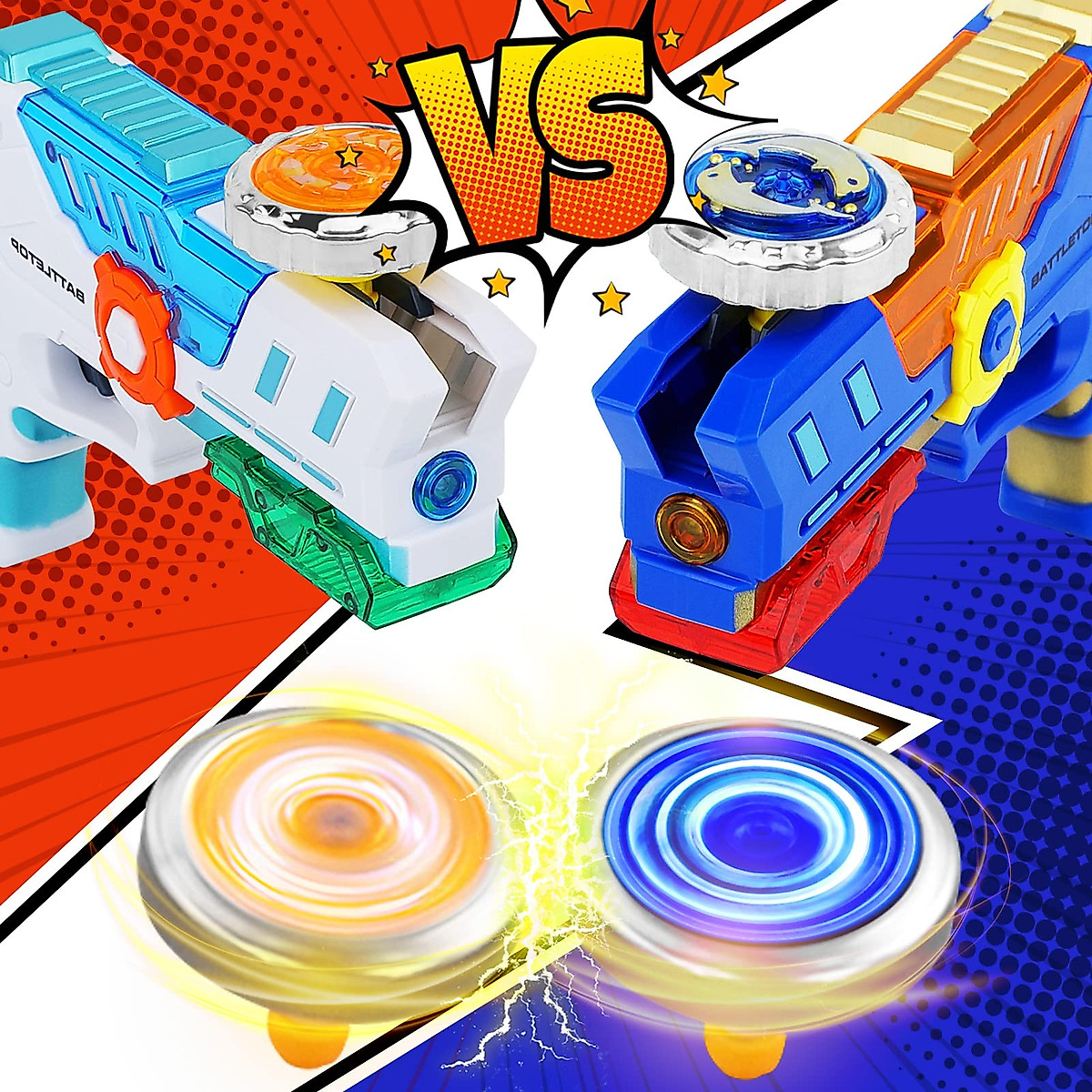 Bey Battling Top Burst Gyro Toy Set with 4 Spinning Top Burst Gyros 1 Toy Launchers Combat Battling Game Gifts for Boys Children Kids Ages 6+