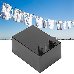 Jectse Retractable Clothesline, Wall Mounted Clothes Line Retracting Indoor Stainless Steel Drying Rack Clothing Line for Bathroom Laundry, 13.8 Feets (9021B Black Clothesline)