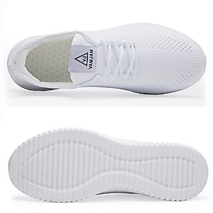 VAMJAM Men's Running Shoes Ultra Lightweight Breathable Walking Shoes Non Slip Athletic Fashion Sneakers Mesh Workout Casual Sports Shoes White Size 11.5