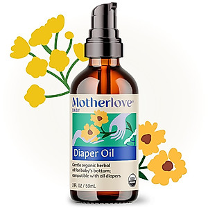 Motherlove Diaper Oil (2 oz) Soothing Vegan Diaper Rash Oil—Organic, Cloth Diaper Safe, Zinc Oxide- & Petroleum-Free