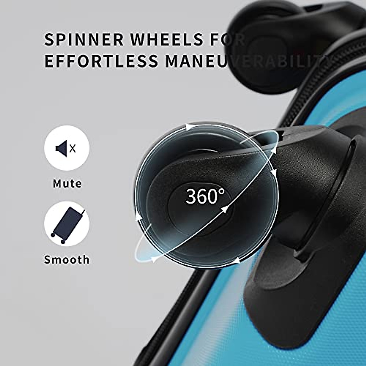 Merax Luggage Sets TSA 3 Piece Spinner Suitcase Lightweight 20 24 28 inch (Elegant blue)