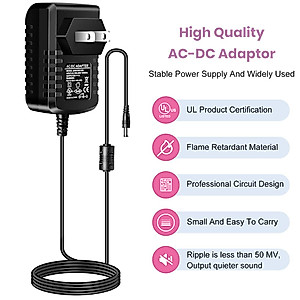 Guitar Pedal Power Supply Adapter 9V DC 2A(2000mA) Tip Negative 8 Way Daisy Chain Cables for Effect Pedal (9V2A1TO8)