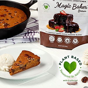 SPLENDA Magic Baker Brown Zero Calorie Plant Based Granulated Baking Blend with Stevia, Erythritol and Allulose – Zero Sugar, Keto Friendly, 1lb (16 oz) Pouch (Pack of 1)