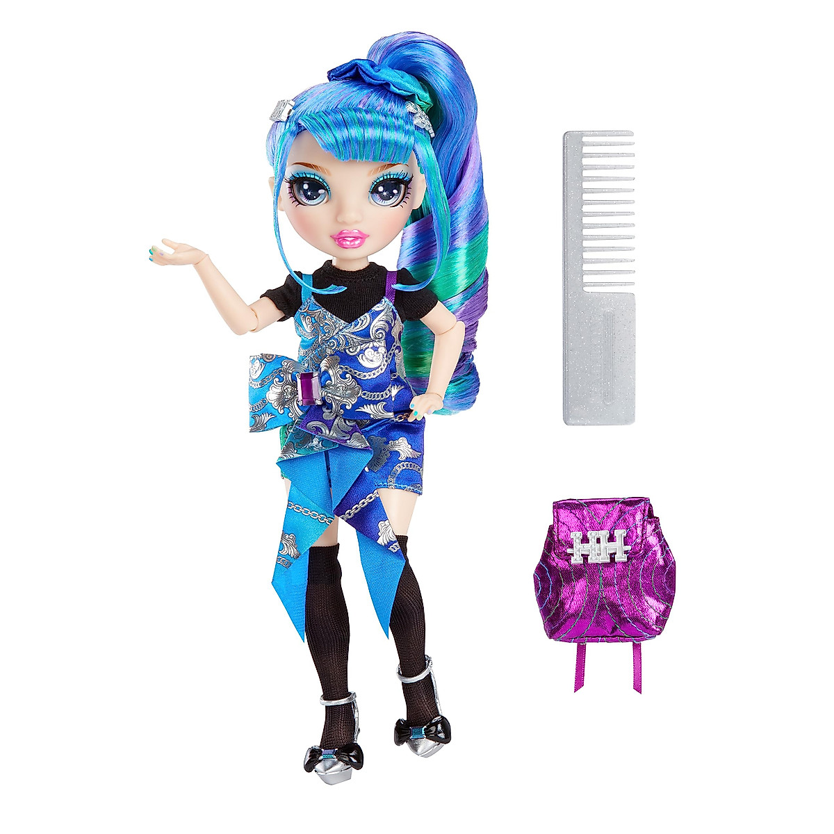 Rainbow High Junior High Special Edition Holly De’Vious - 9" Blue and Green Posable Fashion Doll with Accessories and Open/Close Soft Backpack. Great Toy Gift for Kids Ages 4-12