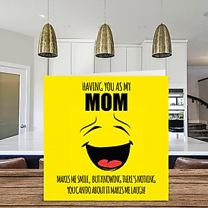 Funny Birthday Cards for Mom - Make Me Smile - Joke Happy Birthday Card for Mom from Daughter Son, Mother Birthday Gifts, 5.7 x 5.7 Inch Mother's Day Greeting Cards for Mama Mam Mommy