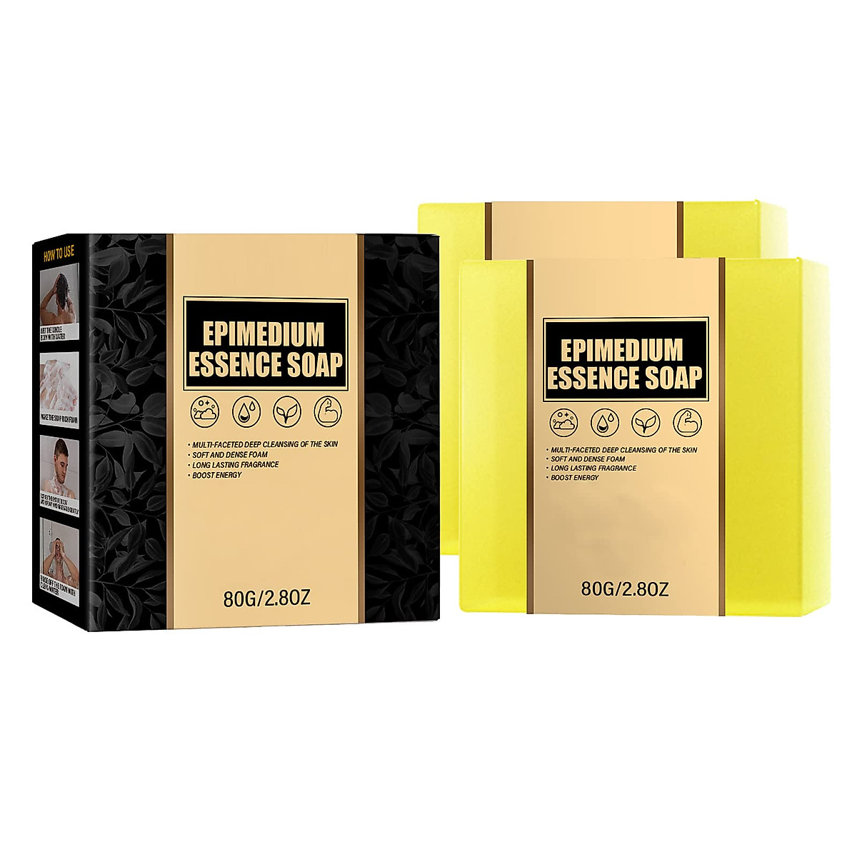 LINGXIN 2PCS Epimedium Essence Soap, Men's Intimate Soap, Bath Body Soap,All Natural Bar Soap,stocking stuffers for men