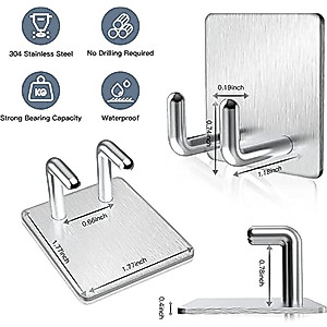 Razor Holder for Shower - 4PCS Shaver Holder for Shower Wall, Self Adhesive Inside Shower Hook Waterproof Stainless Steel Holder Stand Bathroom Kitchen Organizer Shaver Towel Loofah Bathrobe Coat Hook