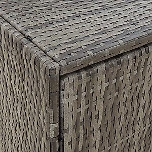 loibinfen Outdoor Garden Storage Cabinet, Large Patio Storage Cabinet Garden Storage Container for Lawn Backyard, Gray 23.2"x15.7"x70.9" Poly Rattan