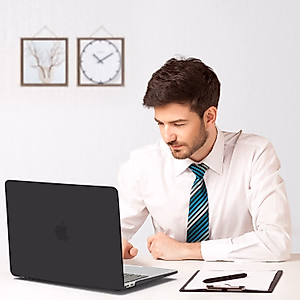 B BELK Compatible with MacBook Air 13 inch Case 2022 2021 2020 2019 2018 Release A2337 M1 A2179 A1932 Touch ID & Retina Display, Matte Plastic Hard Shell Case+ Keyboard Cover+ Screen Protector, Black