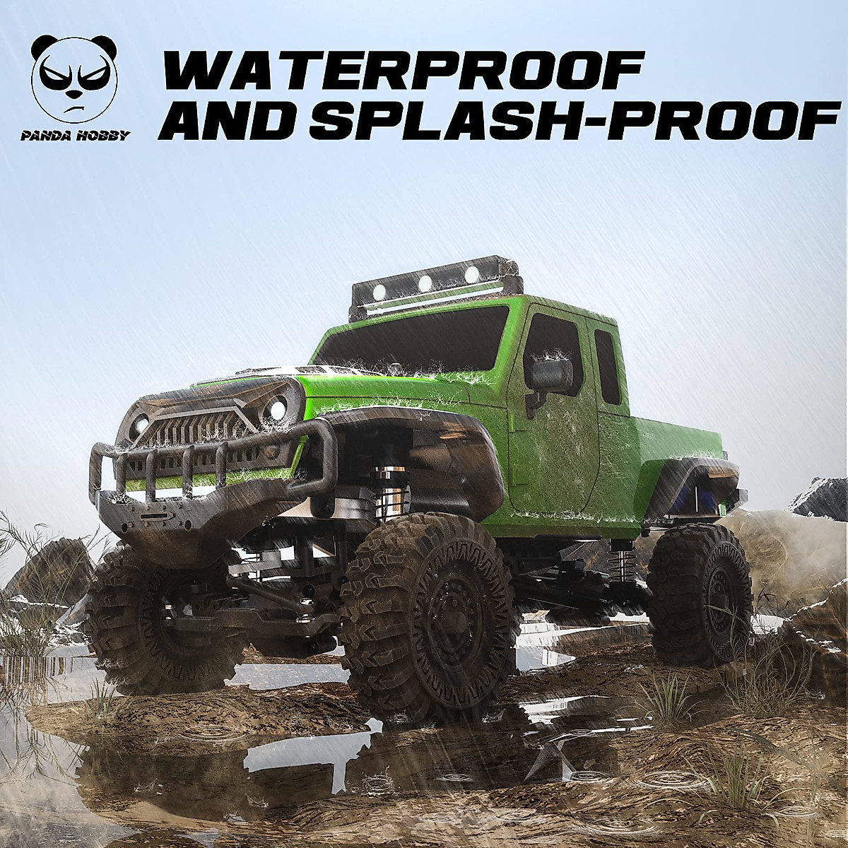 PANDA HOBBY RC Rock Crawler 4x4,RC Crawler 1/18 4WD Off Road RC Cars,RTR Remote Control Car for Adults,1:18 Scale RC Truck Cruiser Vehicle,Waterproof All Terrains Hobby RC Model Car,Tetra18 X1T,Green